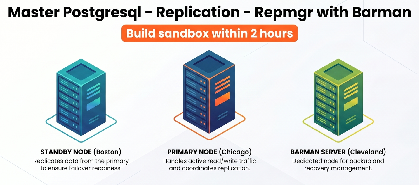 Master Postgresql Replication – Repmgr with Barman - dbadevops.com